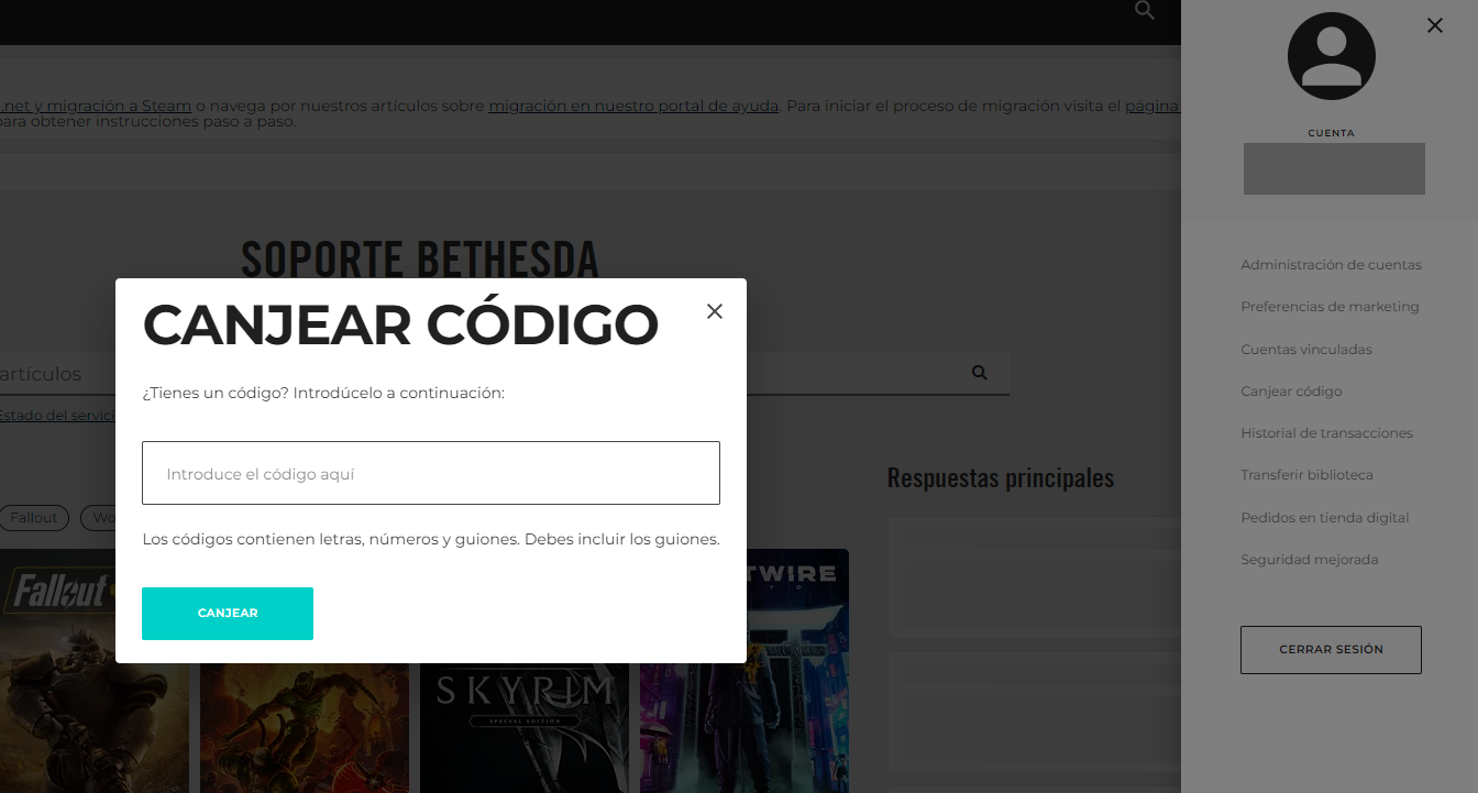 ¿Cómo canjeo un código promocional en el sitio web de Bethesda ...