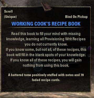 What does the "Working Cook's Recipe Book" teach me? - Support | The ...