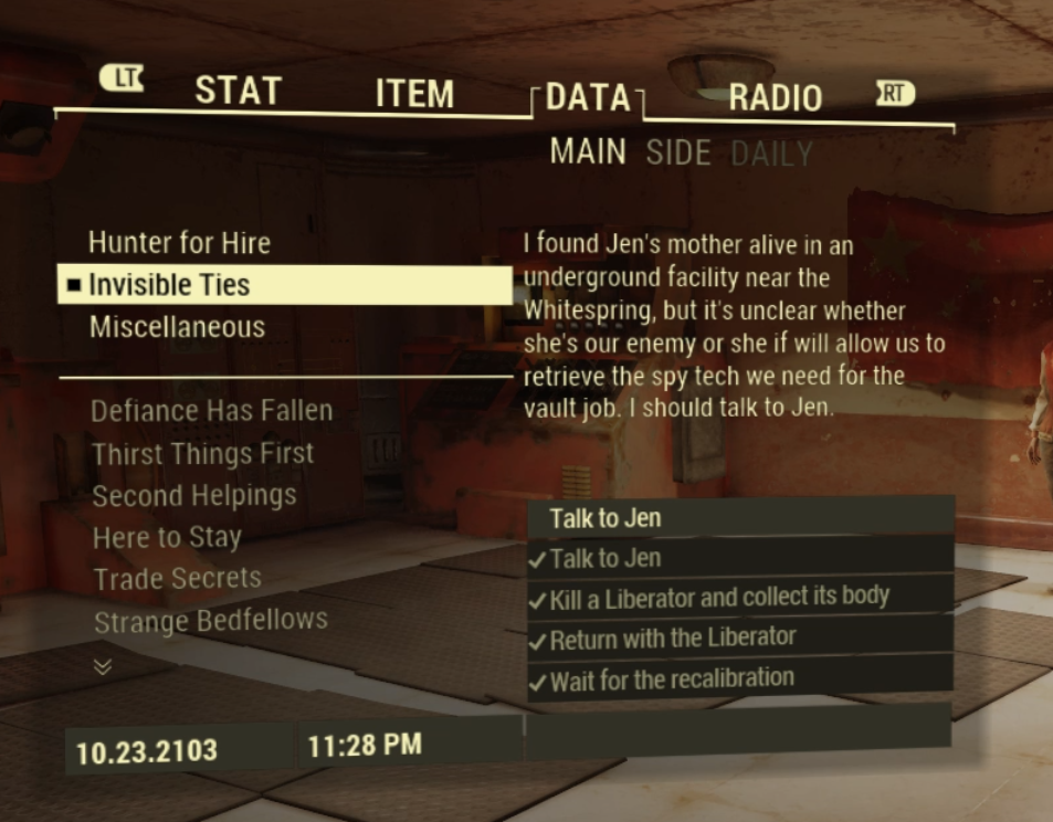 "Invisible Ties" - Quest - Fallout 76 - Bethesda Support