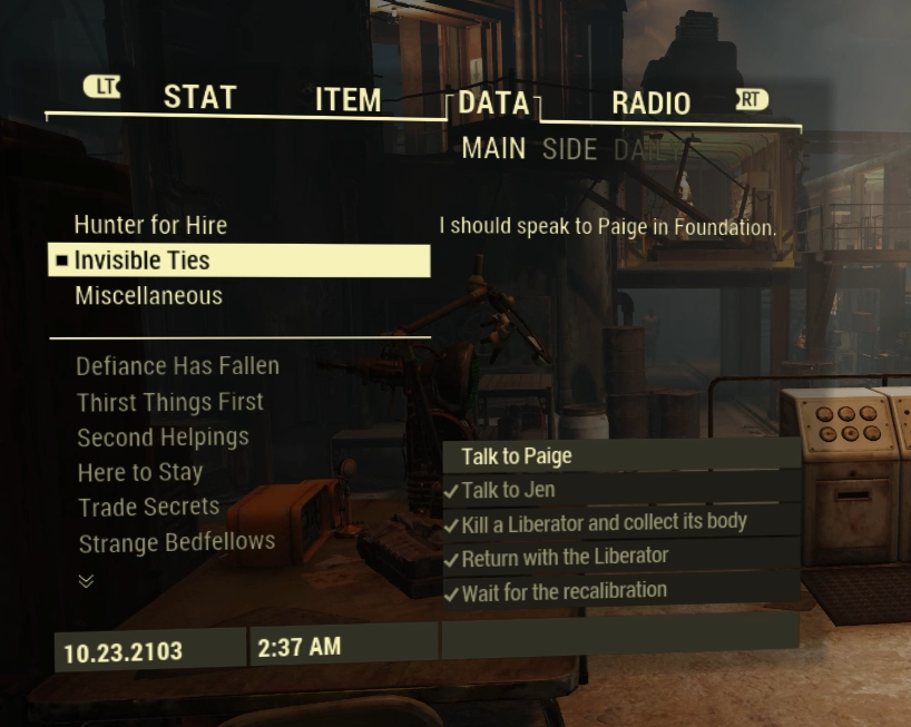 "Invisible Ties" - Quest - Fallout 76 - Bethesda Support