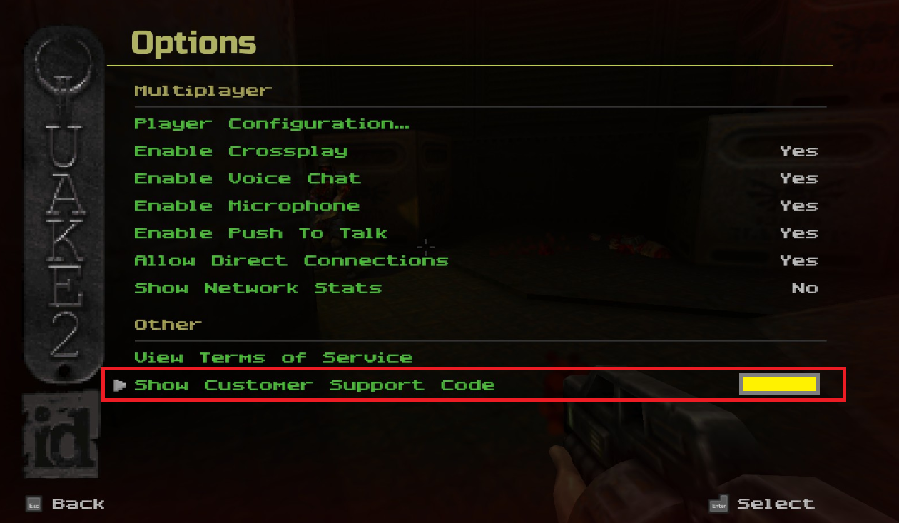 ¿Cómo obtengo mi código de atención al cliente para Quake II? - Soporte Bethesda